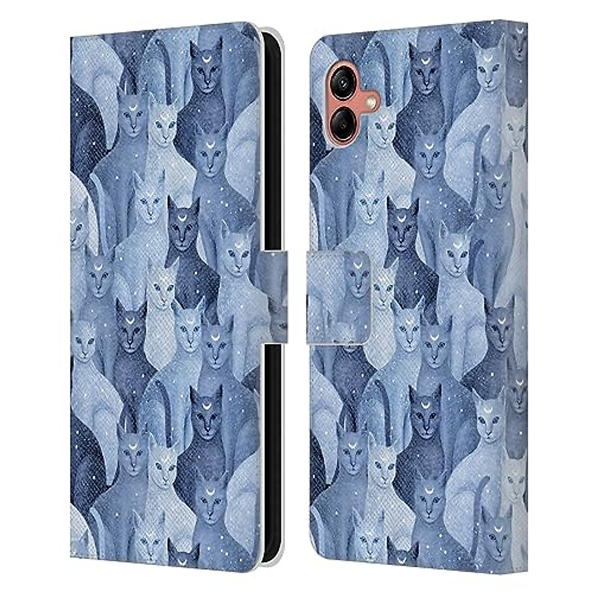 Head Case Designs Officially Licensed Episodic Drawing Cats Pattern Leather Book Wallet Case Cover Compatible with Samsung Galaxy A04 (2022)