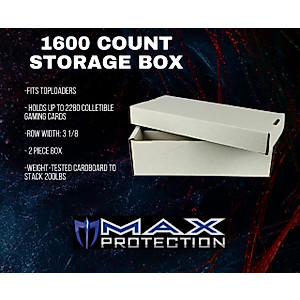 (5) Shoe 2 Row Storage Box (1600 Ct.) - Cardboard Storage Boxes - Baseball, Football, Basketball, Hockey, Nascar, Sportscards, Gaming & Trading Cards Collecting Supplies by MAX PRO