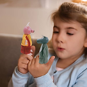 4PCS Three Little Pigs Finger Puppets - Mini Animal Puppets for Kids Storytelling and Playtime Puppet Theater Plush Cartoon Finger Puppet for Toddlers