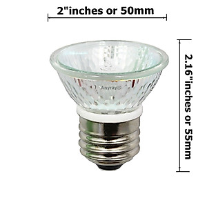 Anyray A1878Y (10-Pack) HR16 120V 50W E26 MR-16 50 Watts PAR16 PAR16 JDR C Halogen Bulb Lamp EXN Flood with Lens (50 Watts)