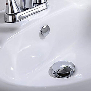 Orhemus Solid Brass Sink Overflow Cap Round Hole Cover for Bathroom Basin, Polished Chrome Finished