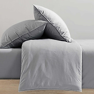 Calvin Klein - Queen Duvet Cover Set, Washed Cotton Percale Bedding, Luxuriously Soft Home Decor (Washed Percale Steel Blue, Queen)