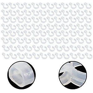 ULTECHNOVO 100 Pcs Windproof Hook Clothes Hanger Buckle Hook Clips Plastic Cloth Hanger Buckles Closet Rod Hooks for Home Workshop Bathroom White