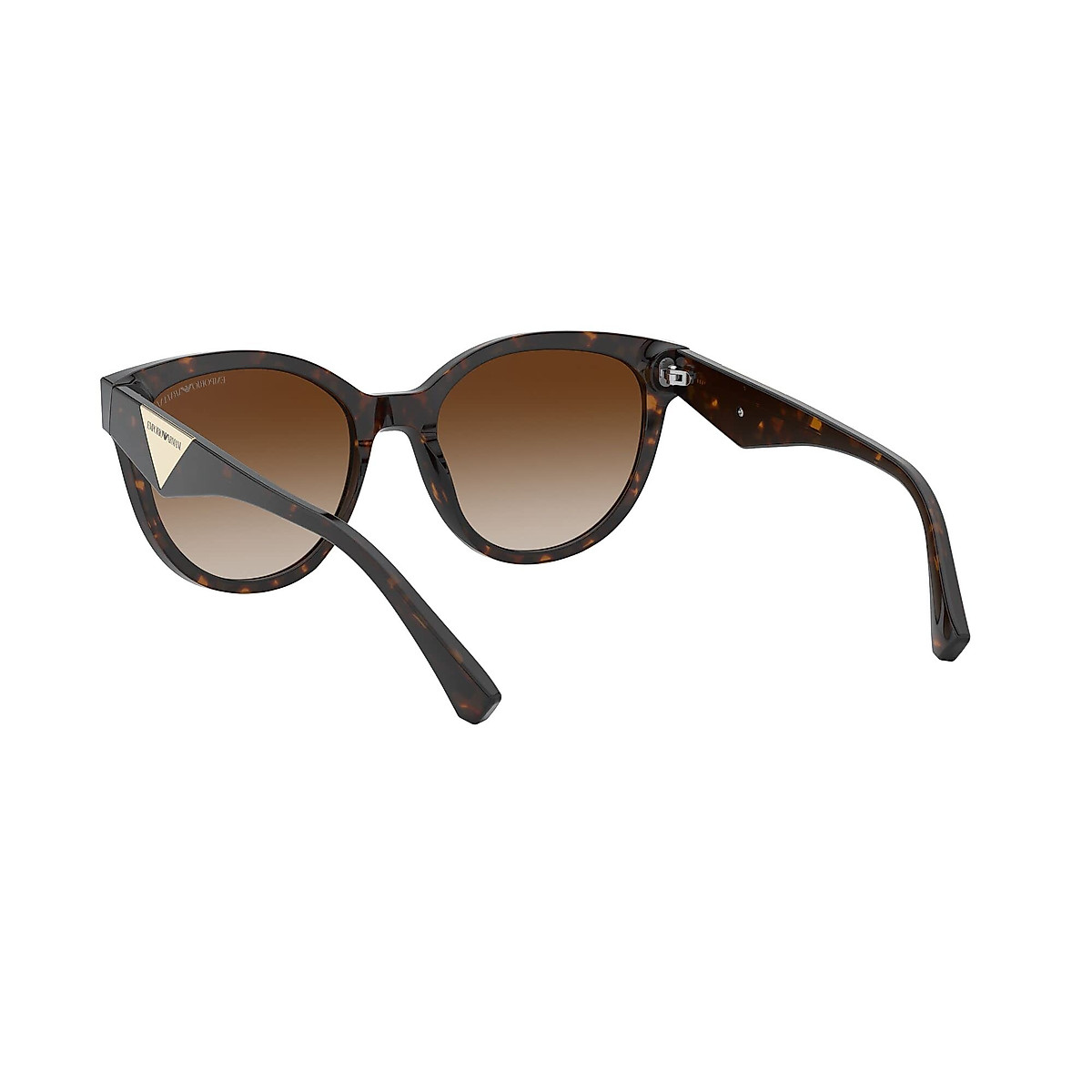 Emporio Armani Women's EA4140 Cat Eye Sunglasses, Shiny Havana/Gradient Brown, 55 mm