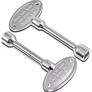 Tondiamo 2 Pcs Universal Gas Valve Key Fireplace Key for Gas Fire Pits Polished Brass Replacement Gas Key for Outdoor Gas Fireplace Fits Both 1/4-inch and 5/16-inch Turn Ball (Silver,3 Inch)