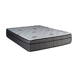 Continental Sleep 13-Inch Soft Encased Hybrid Eurotop Pillowtop Memory Foam Gel Innerspring Mattress, Good for The Back, Full, White/Brown
