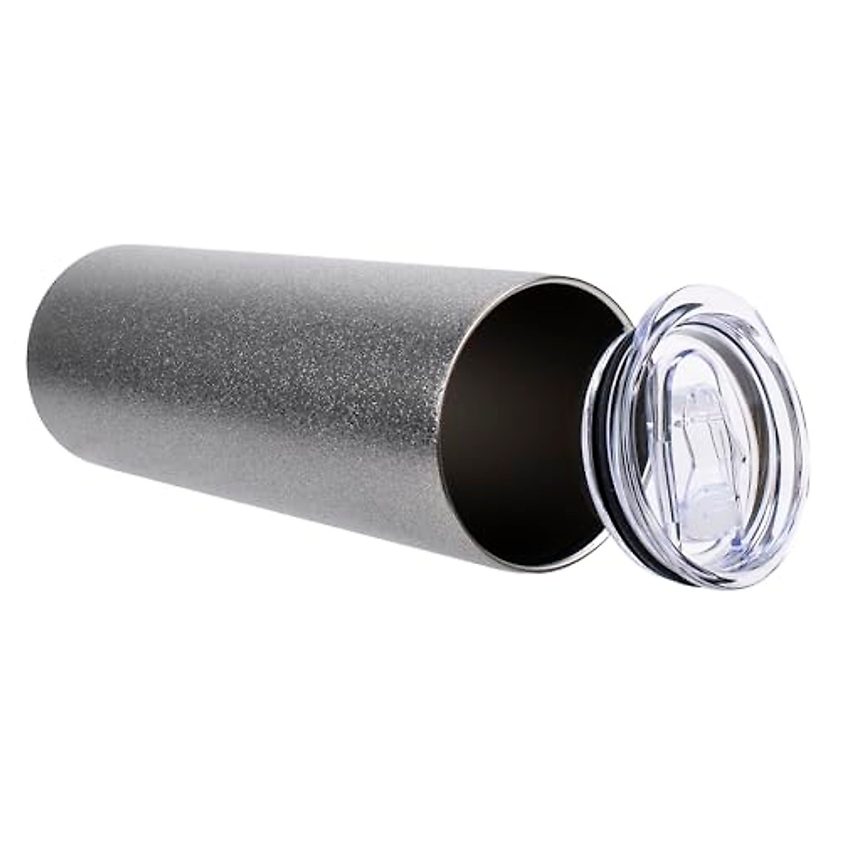 Elanze Designs Bumble Bee Hive Honeycomb Wrap-Around Design 20 Ounce Insulated Stainless Steel Coffee Travel Tumbler Mug Cup, Slide Top Lid & Reusable Straw, Silver Sparkle Glitter