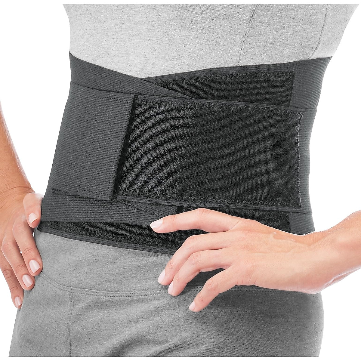 MUELLER Sports Medicine Adjustable Back Brace for Men and Women, Relief for Upper and Lower Back Pain, Sciatica, and Scoliosis, Black, One Size Fits Most