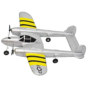 PLRB TOYS RC Plane Remote Control Airplane RTF 2.4GHz 2CH Radio Control P38 Lighting Aircraft for Beginner