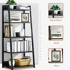 IOTXY 3 Tier Open Bookshelf - Steel and Wood Display Stand, 50CM Width Floor-Standing Bookcase, Black