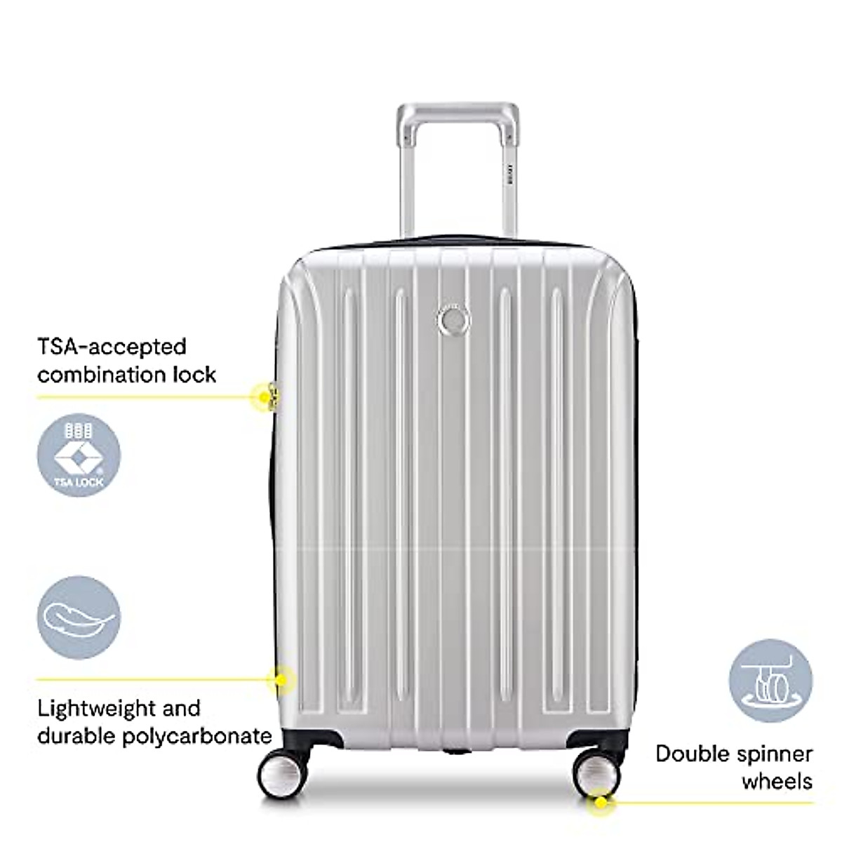 DELSEY Paris Titanium Hardside Expandable Luggage with Spinner Wheels, Graphite, Checked-Large 29 Inch