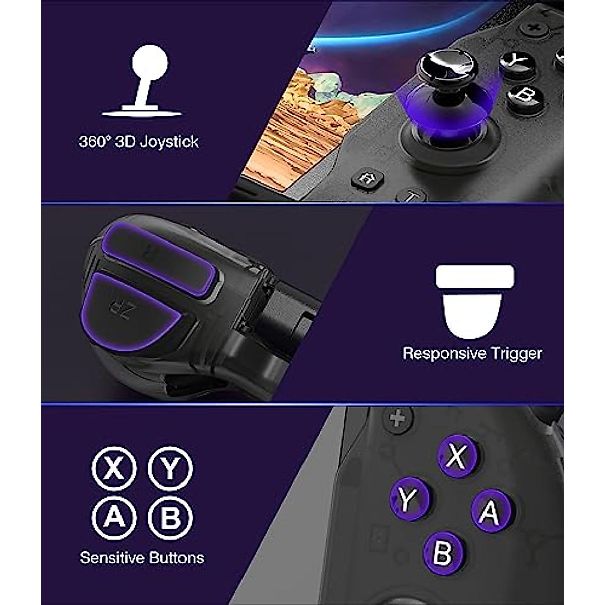 Dobe 𝙎𝙬𝙞𝙩𝙘𝙝 𝘾𝙤𝙣𝙩𝙧𝙤𝙡𝙡𝙚𝙧 𝙛𝙤𝙧 𝙉𝙞𝙣𝙩𝙚𝙣𝙙𝙤 𝙎𝙬𝙞𝙩𝙘𝙝/𝙊𝙇𝙀𝘿, One-Piece Joypad Switch Pro Controller for Handheld Mode, Ergonomic Handheld Switch Grip Controller with 6-Axis Motion Control, Turbo & Mapping