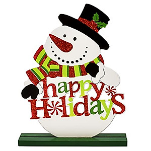 6 Christmas Table Decorations for Dinner Party Coffee Table Snowman Santa Reindeer Noel Joy Believe Merry Christmas Happy Holidays Centerpiece