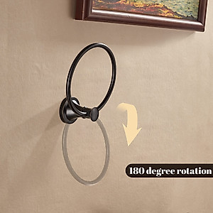 WOLIBEER Bronze Towel Ring, Oil Rubbed Hand Towel Holder Rustic Bathroom Towel Hanger SUS 304 Stainless Steel Towel Rack Wall Mounted