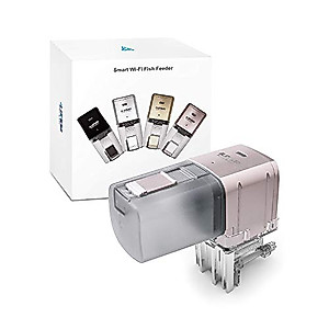 iLONDA L88 Wi-Fi Automatic Aquarium Fish Tank Feeder Timer Adjustable Food Dispenser (APP Control & USB Power Supply), Compatible with Amazon Alexa（Rose Gold, Shockproof Pack