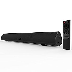 Sound Bar, Bestisan 80W Home Theater Soundbar System with HDMI-ARC Function, Wired and Wireless Bluetooth 5.0 Audio Speaker (Treble/Bass Adjustable,34-Inch, Wall mountable)
