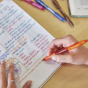 Paper Mate Profile Retractable Ballpoint Pen, Bold Point, Translucent Barrel, Blue Ink, 4 Count