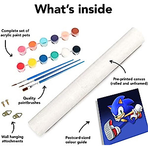 arcvoso 4 Pack Paint by Number for Kids - Carton Paint by Numbers Kits Beginner DIY Childhood Memory Painting by Numbers Acrylic Oil Painting Kits Paint by Number for Home Wall Decor 8X8inch