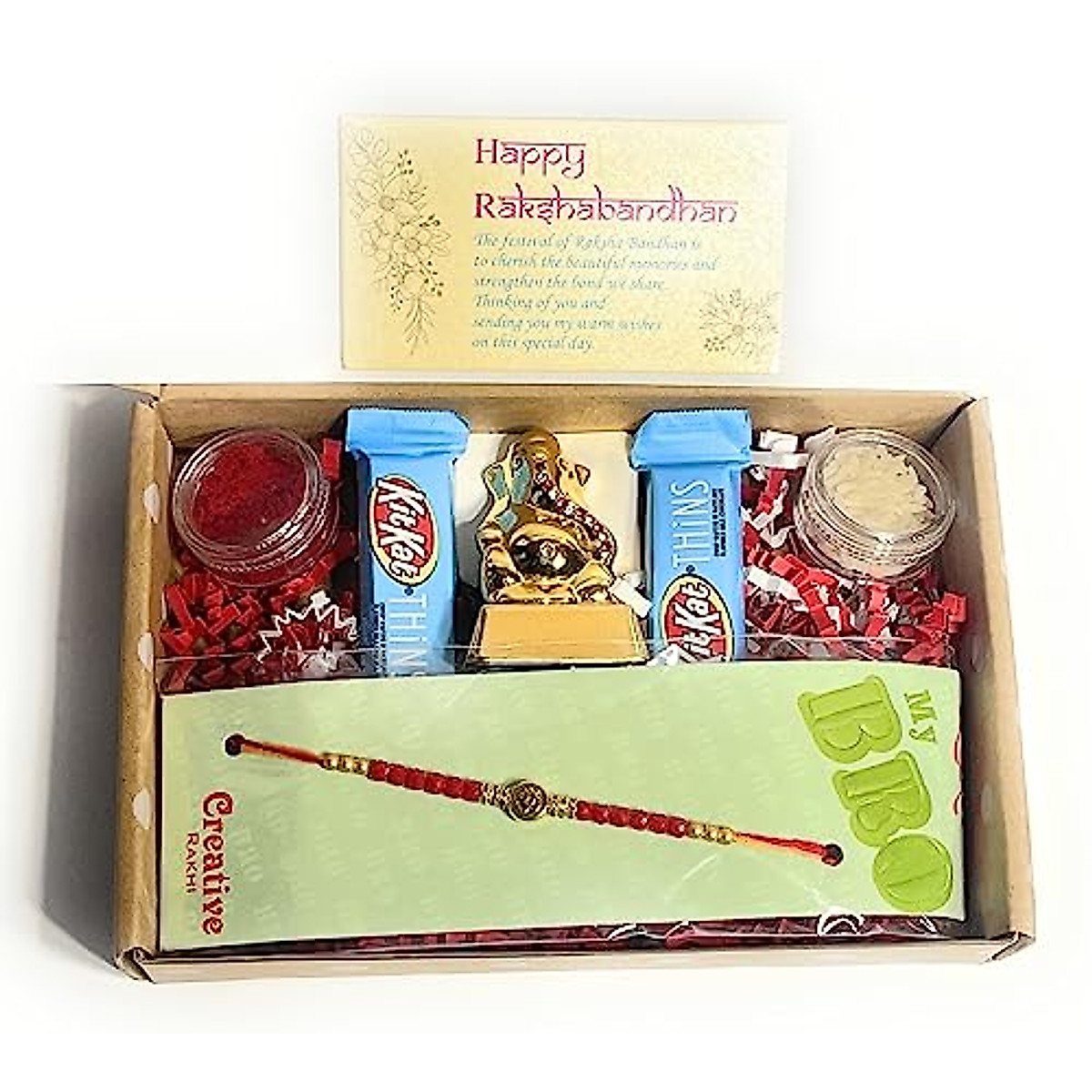 Rakhi Gift Set (Om&RedBeads)