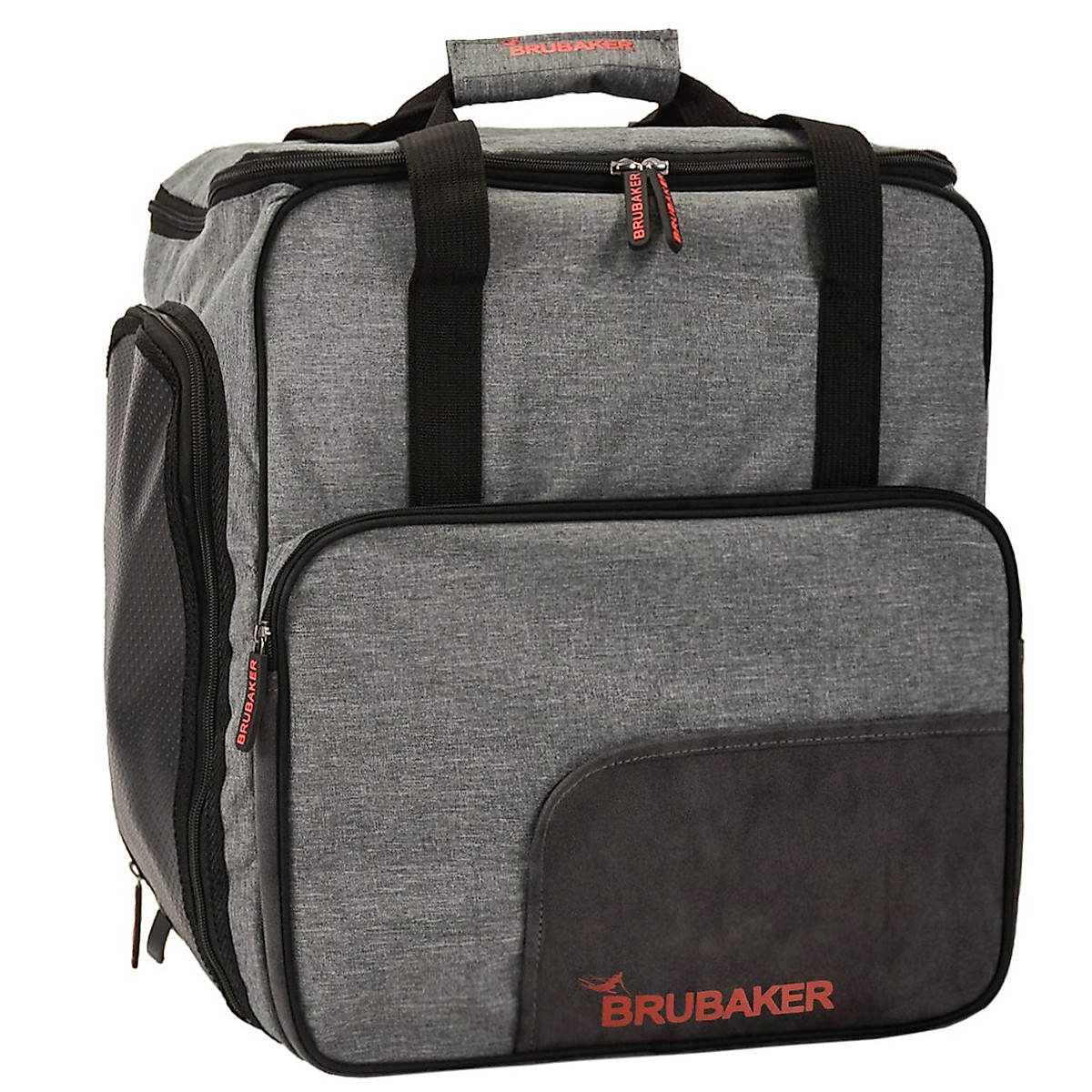 BRUBAKER Combo Ski Boot Bag and Ski Bag for 1 Pair of Ski, Poles, Boots, Helmet, Gear and Apparel - (190 cm) 74 3/4" - Gray