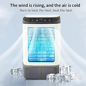 Portable Air Conditioner, 3 Wind Speeds Evaporative Air Cooler Quiet Fast Cooling Air Personal Conditioner with Humidifier for Home Office Bedroom Travel Camping