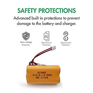 GLESOURCE 3.6V 900mAh Exit Sign Emergency Light Battery Replacement for Exitronix 10010037, Max Power B2-0031 MH468886, Unitech LEDR-1 6200RP, Dantona CUSTOM-318 OSA230, Lowes 253799 (2 Pack)