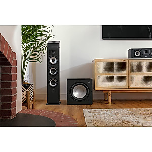 Polk Monitor XT12 Powered Sub - 12" Dynamic Balanced Woofer & 100W Class A/B Amplifier, Low-Resonance MDF Cabinet & Removable Grille, Dolby Atmos & DTS:X Compatible, Midnight Black