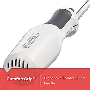 BLACK+DECKER 9 inch Electric Carving Knife, Comfort Grip Handle & Safety Lock Button, Stainless Steel Blades and Dishwasher Safe Parts, White