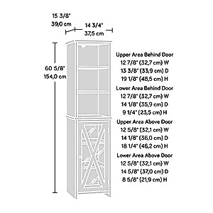 Sauder Cottage Road Linen Tower, L: 14.76" x W: 15.35" x H: 60.63", White Finish