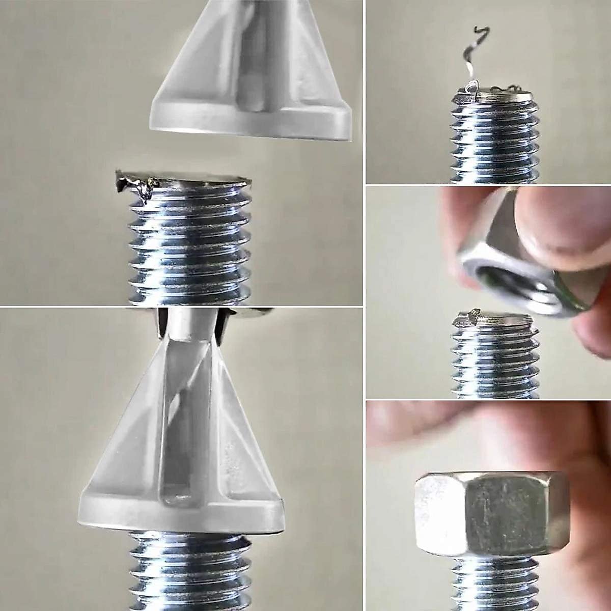 MEW 2PCS Deburring External Chamfer Tool, Grinding Angle Trimming Tool for Chuck Drill Bit (Triangular Handle Chamfer and Hexagonal Handle Chamfer)