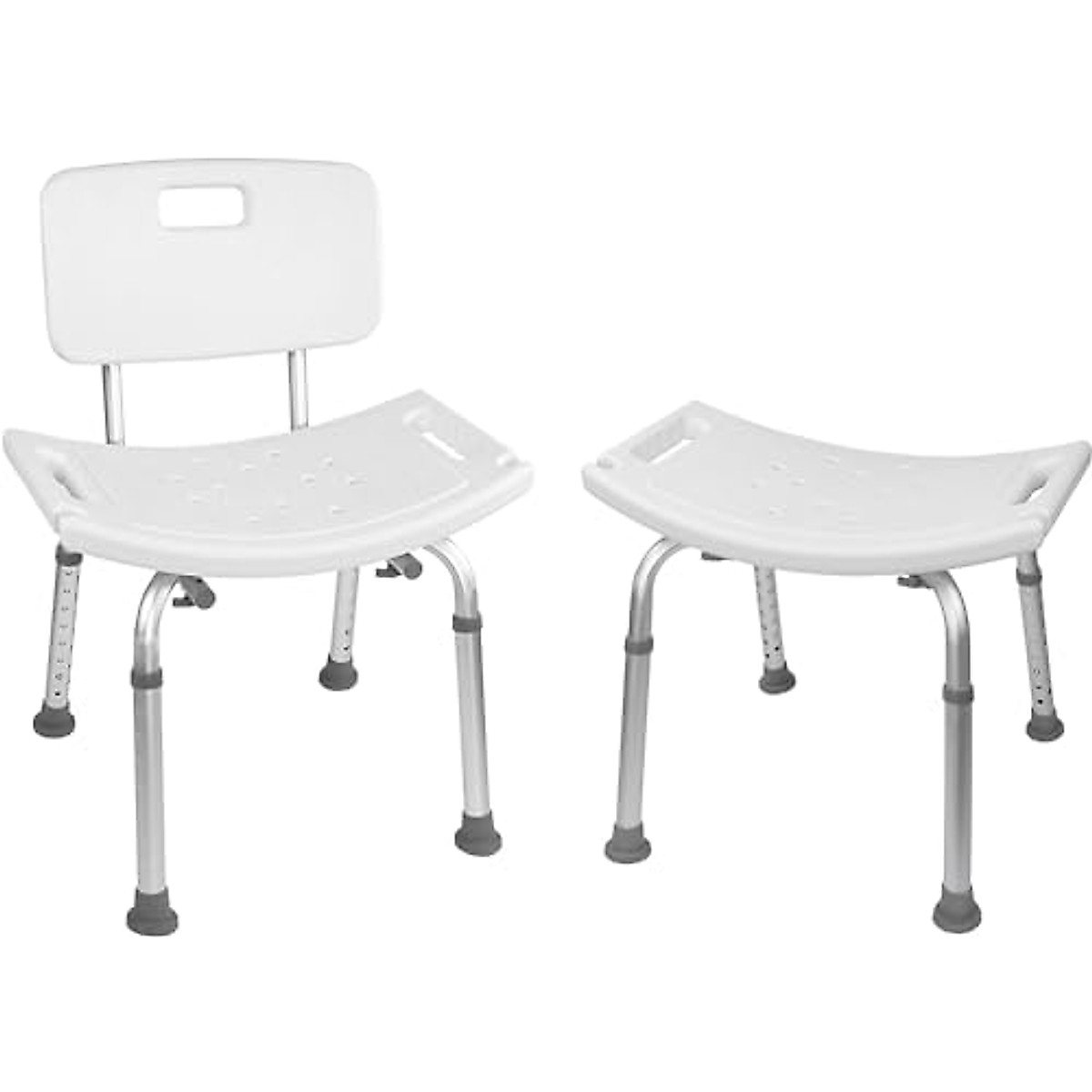 Vaunn Tool-Free Assembly Adjustable Shower Chair Spa Bathtub Seat Bench with Removable Back