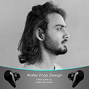 August True Wireless Earbuds EP810 - Bluetooth 5.0 True Wireless Stereo Headphones Touch Control with Type-C Charging Earphones Powerful Bass - iPhone and Android Compatible - Black