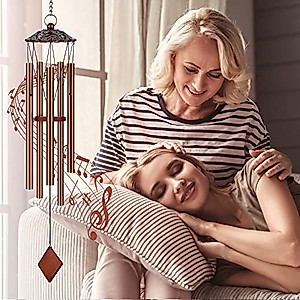 CREATIVE DESIGN Wind Chimes Outdoor with 5 Aluminum Ally Tubes Metal Sympathy Wind Chimes for Loss of a Loved one Memorial, Patio, Porch, Garden, and Backyard (38 Inch)