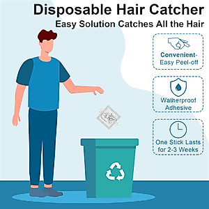 INVIHUG 25 Pack, Disposable Shower Drain Hair Catcher Mesh Stickers, 4.1 inch Hair Catchers for Shower