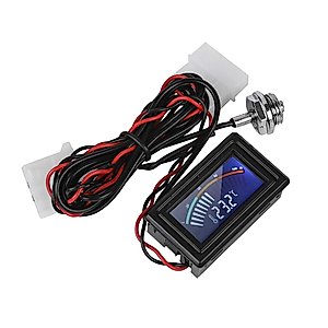 Pointer Display Thermometer with Waterproof Probe, PC G1/4 Thread Water Cooling System Temperature Meter for Computer Laptop