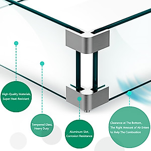 NOBLEMOOD 48 INCH Propane Fire Pit Outdoor Fire Table w/Faux Ledgestone Base, 50,000 BTU Gas Fire Pit Table w/Fire Pit Wind Guard, Aluminum Table Top & Waterproof Cover, CSA Certification