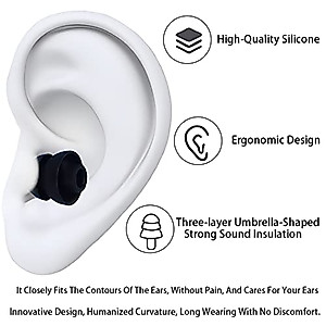 DMZHY 9 Pairs Triple Flange Earbud Tips Replacement Earbud Tips Earbud Replacement Tips Earbud Covers Ear Bud Tips Fit For Inside Diameter 4mm-5mm In-ear Earphones Earbuds Headphone Ear Tips SML Black