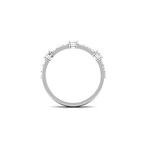 Rosec Jewels Certified Natural Diamond Anniversary Ring for Women, Hi-Si Quality, Diamond Wedding Band - Ready to Gift, 14K White Gold, Size:US 6.00