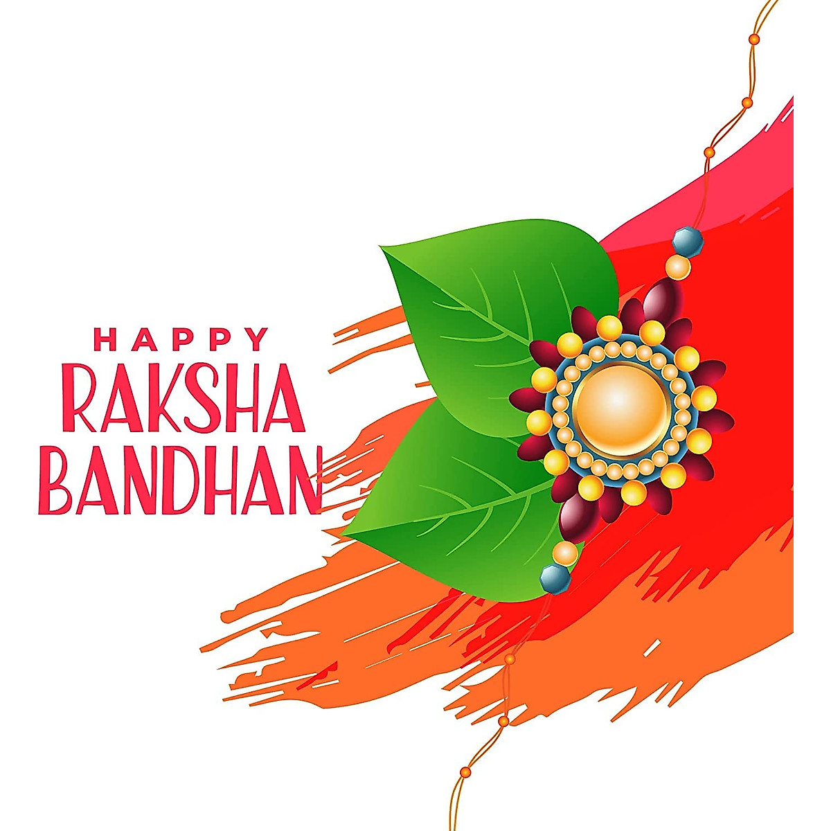 USA HOUSE Set of 1 Rakhi for Brother, Rakhi Bracelet Brother and Rudraksha Designing Rakhi, Raksha Bandhan Rakhi Gift, Wrist Bands for Loving Sibling/ Brother Sister, Father, & Friends, multicolored