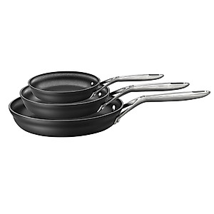 ZWILLING J.A. Henckels ZWILLING Motion Hard Anodized 3-pc Aluminum Nonstick Fry Pan Set, Black