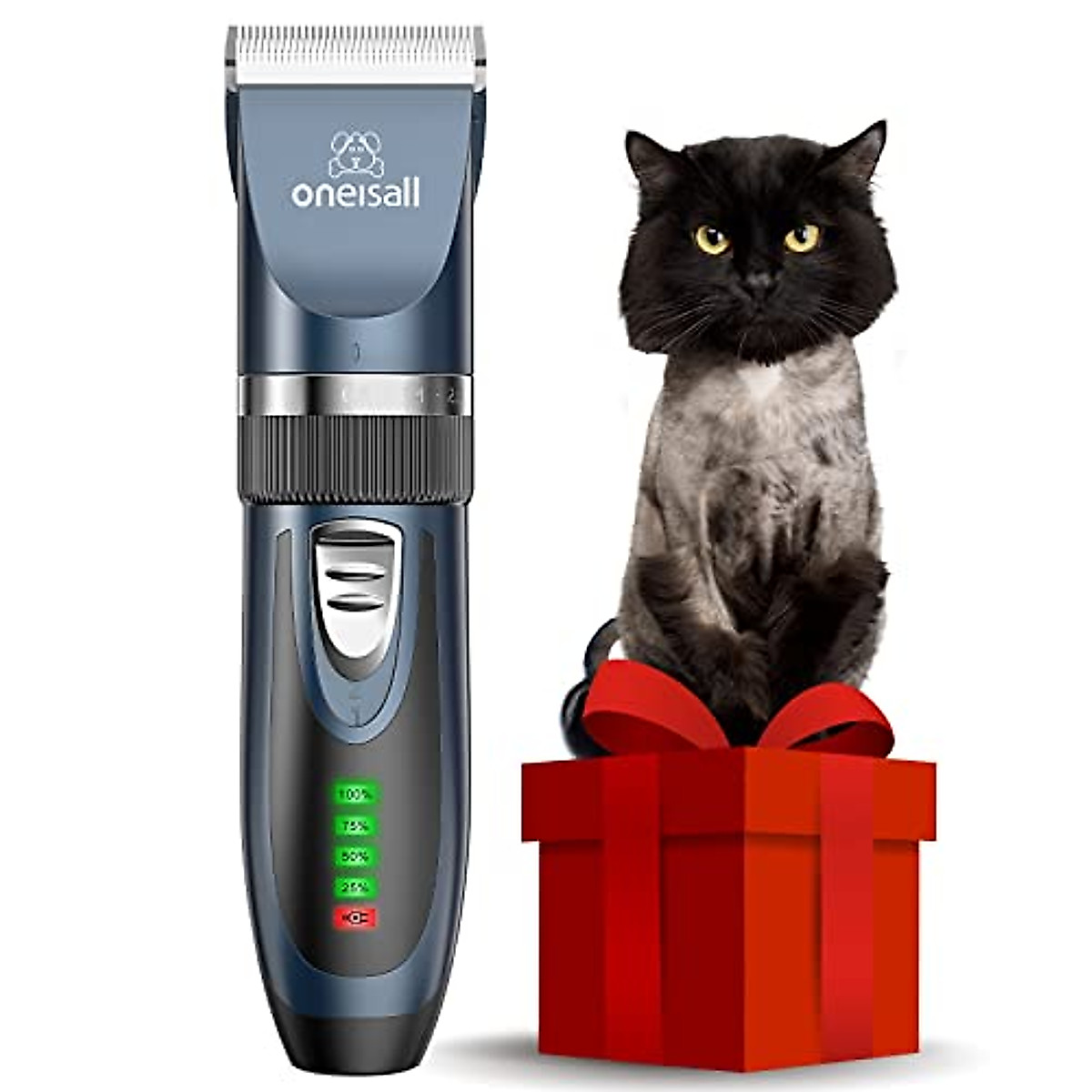 oneisall Cat Grooming Clippers for Matted Hair, 2-Speed Cat Grooming Kit Cordless Low Noise Pet Hair Clipper Trimmer for Dogs Cats Animals (Blue)