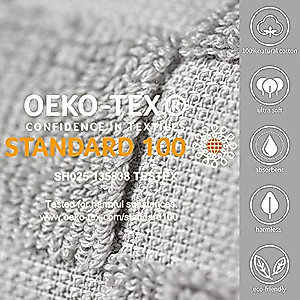 DIAOJIA Bath Towels Gray Towel Soft 6 Piece, Cotton Anti Odor Family Towels, Highly Absorbent Quick-Drying Lightweight Spa Towel for Bathroom 2 Bath Towel 2 Hand Towel 2 Washcloth