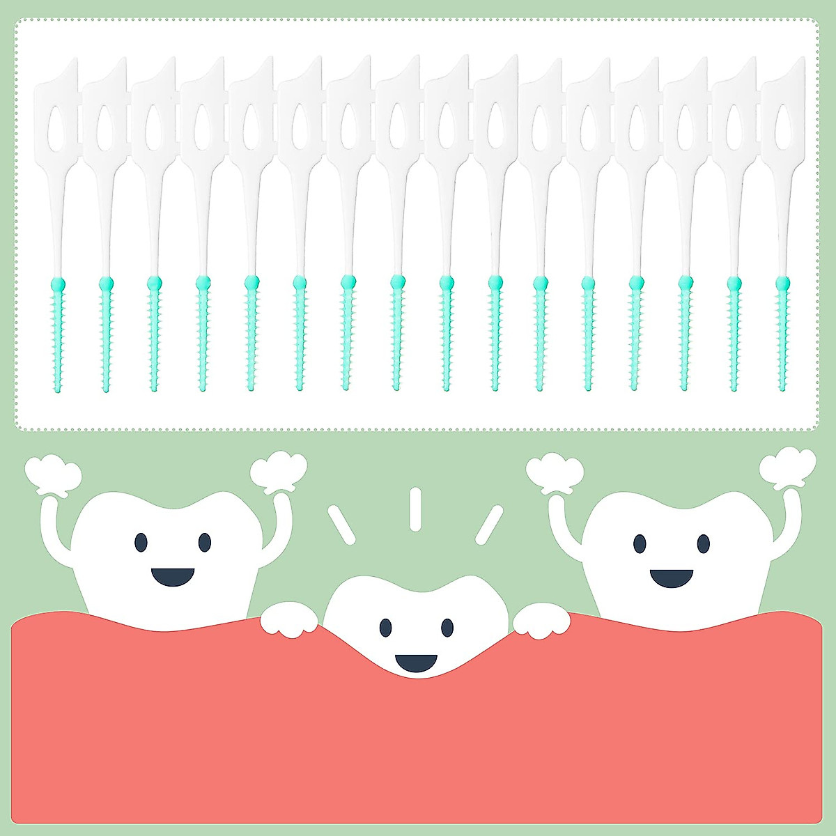 350 Pieces Soft Interdental Brush Steel Dental Picks Mixed Color Dental Flosser Oral Brush Floss Silicone Tooth Cleaning Tool for Oral Mouth Teeth Cleaning