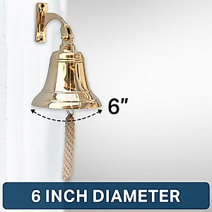 Brass Ship Bell Polished Nautical, Heavy Duty Polished Brass Bell, Brass Maritime Duty Watch Ships Bell by The Metal Magician