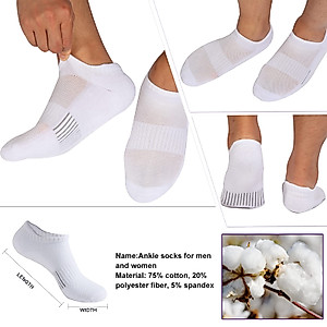 BUDERMMY Running Ankle Socks for Women Athletic Cotton Cushioned 5-6 Pairs Workout No Show Socks Women (8-10, 3 Color)