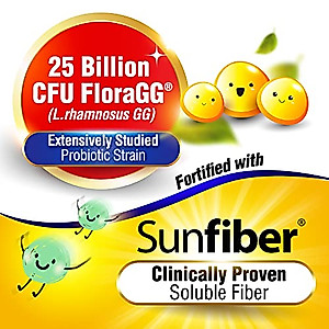 LABO Nutrition FloraGG, Lactobacillus Rhamnosus GG 25 Billion CFU Active Probiotics and Sunfiber Prebiotic Fiber Supplement, Support Healthy Intestinal, Immune Health| Non-GMO & Gluten Free – 60s