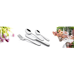 Shapes Artic Stainless Steel Soup Spoons, Set of 12 Pcs. (19.5 cm) | Stylish & Fancy Round Stainless Steel Long Silverware Soup Spoon Set