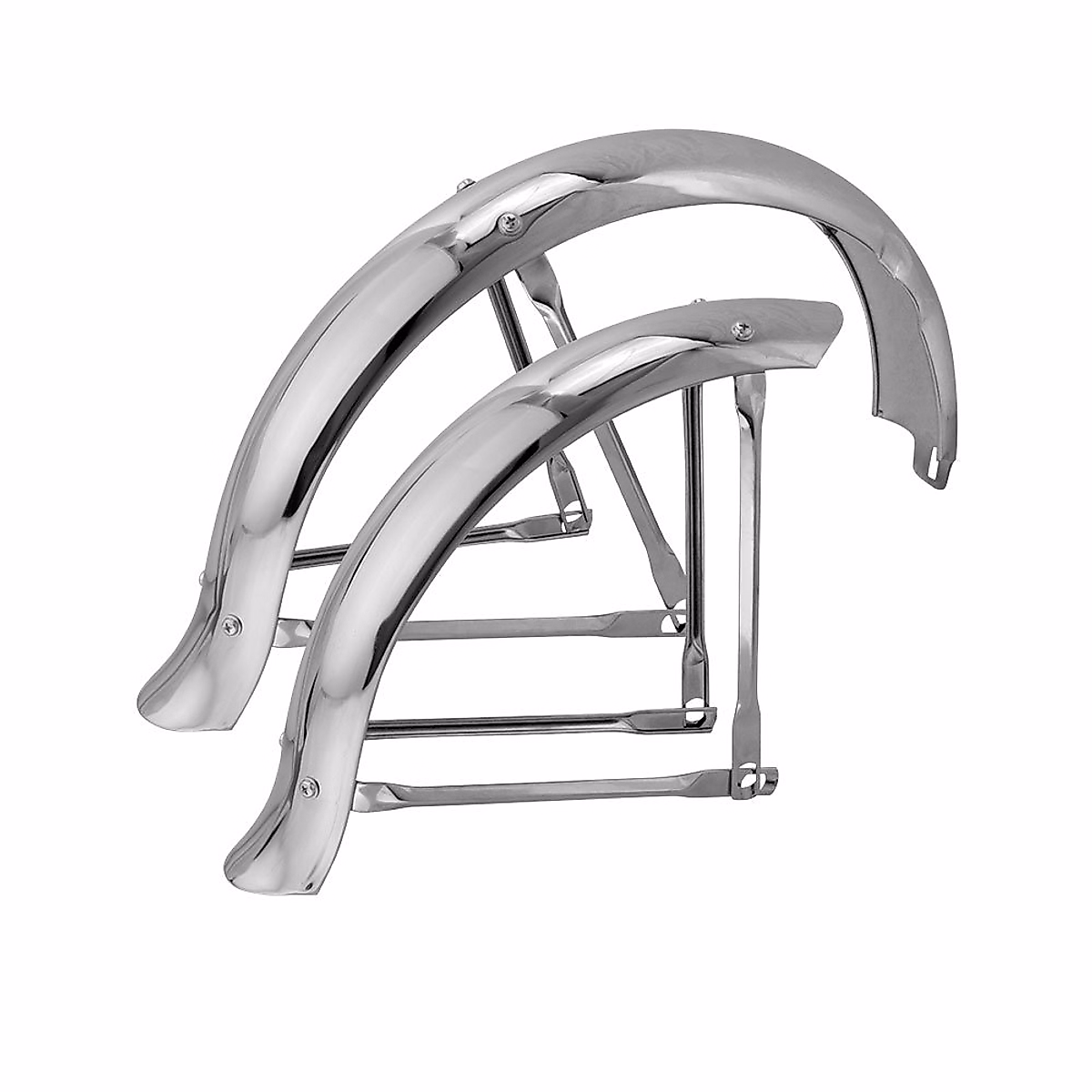 16" Flared Adjustable Fender Set Chrome for Lowrider Bikes