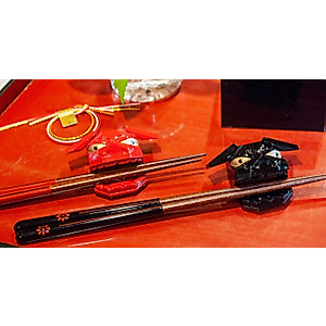 Kawaii 27920 Chopsticks, Chrysanthemum Komon, Lion Mai, Chopsticks Rest, Assortment, 9.1/8.3 inches (23/21 cm)