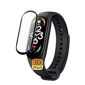 Aemus Compatible for Xiaomi Mi Band 7 Screen Protector (3 Pack) 3D Curved Soft Edge Protective Film NFC Mi Band 8 Protective Film HD anti-scratch